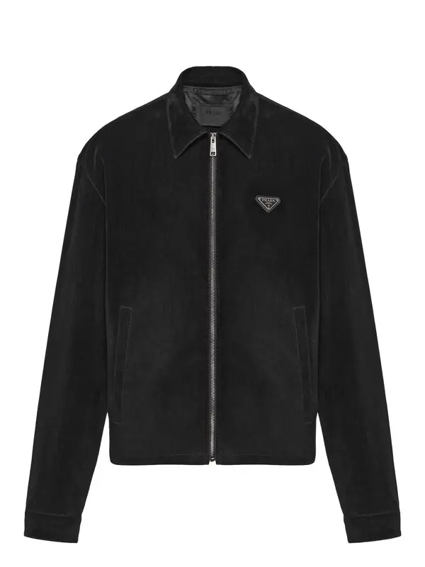 Prada Cotton Velvet Blouson Jacket - Black