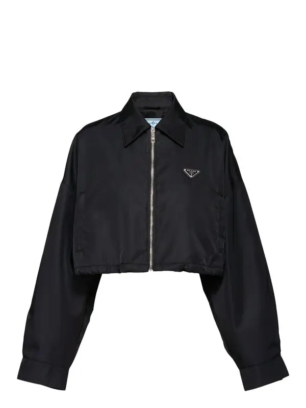 Prada Re-nylon Cropped Blouson Jacket - Black