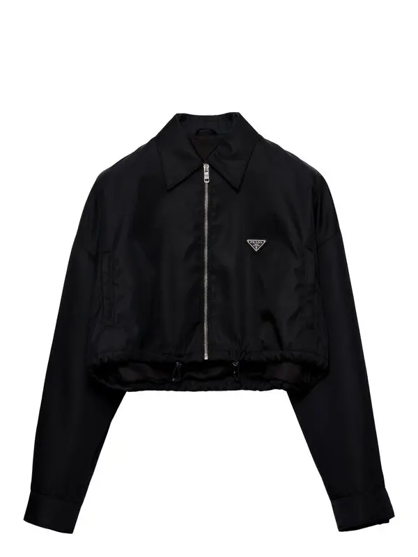 Prada Re-nylon Cropped Blouson Jacket - Black