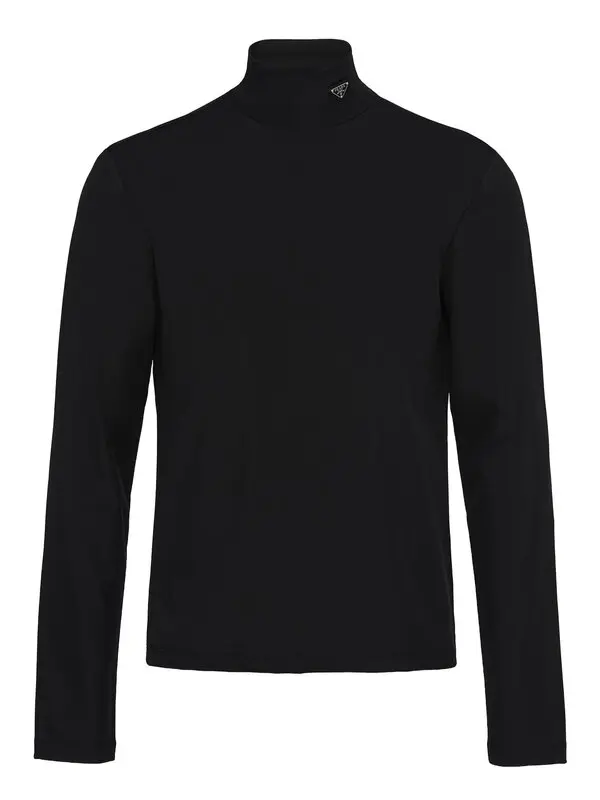 Prada Stretch Cotton Turtleneck - Black