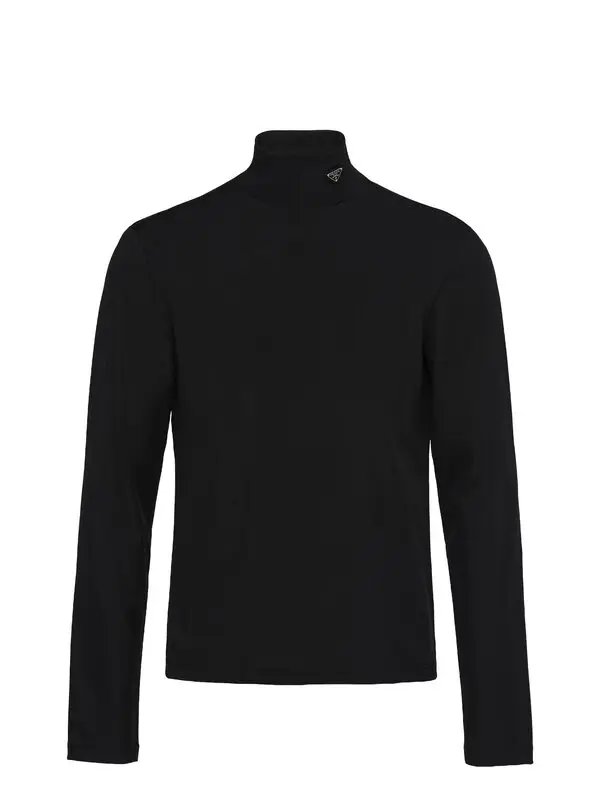 Prada Stretch Cotton Turtleneck - Black