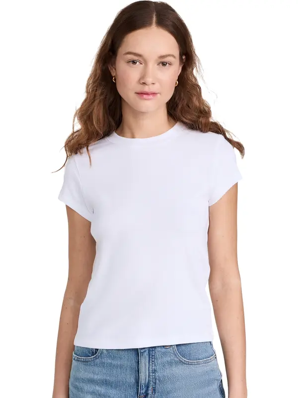 Madewell Pima Rib Tee - Eyelet White