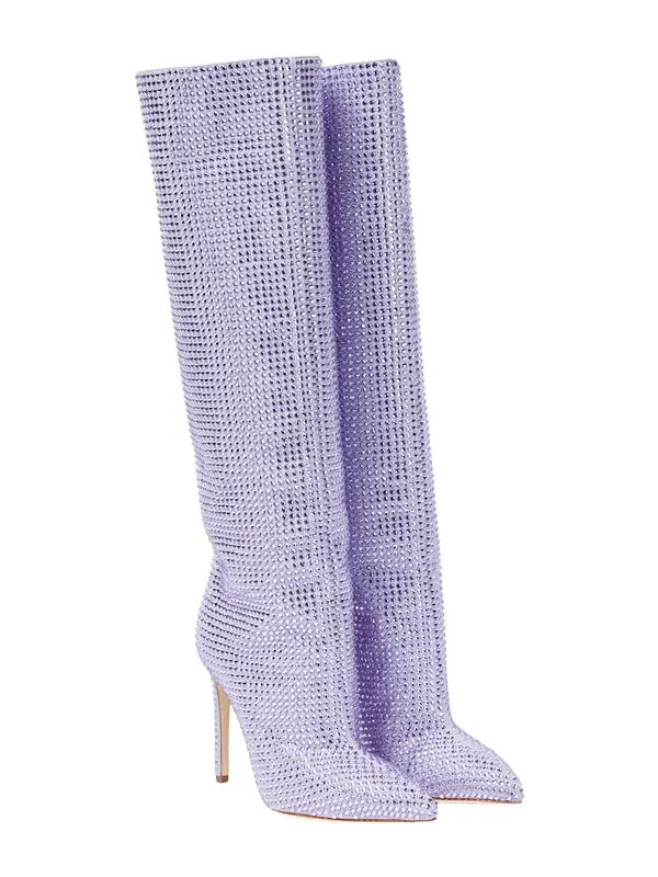 Paris Texas Holly Embellished Knee-high Boots - Purple