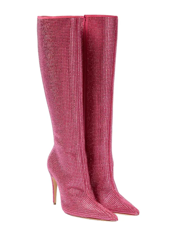 Magda Butrym Embellished Leather Knee-high Boots - Pink