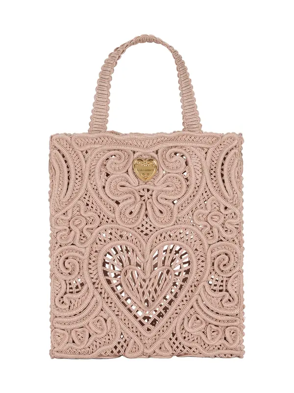 Dolce & Gabbana Small Cordonetto Lace Shopper - Beige