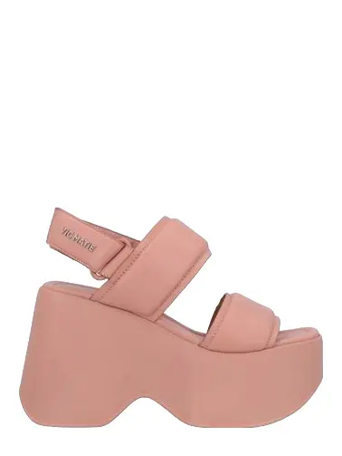 VIC MATIE Leather Wedge Sandals - Pink
