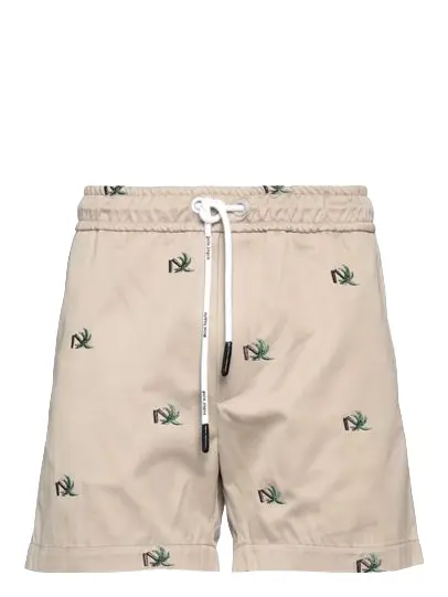 Palm Angels Twill Bermuda Shorts - Beige
