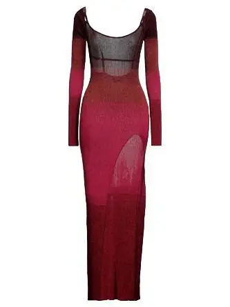 Gcds Maxi Dress Viscose Blend With Metallic Accents - Orange