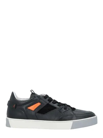 Santoni Leather Low-top Sneakers - Black