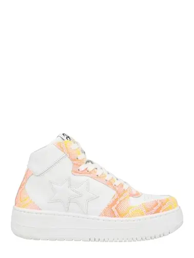 2STAR High-top Leather Sneakers - White