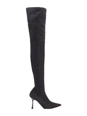 8 BY YOOX Stretch Glitter Over-the-knee Boots - Black