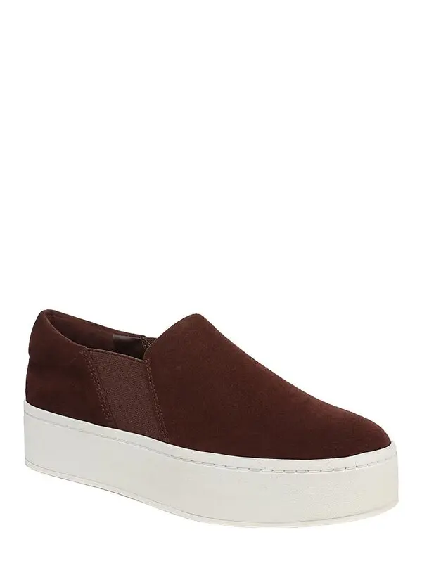 Vince Warren Slip On Platform Sneakers - Chili Brown