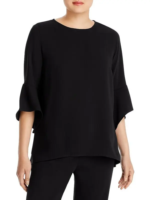 Caroline Rose Julia Flare Sleeve Tunic Top - Black