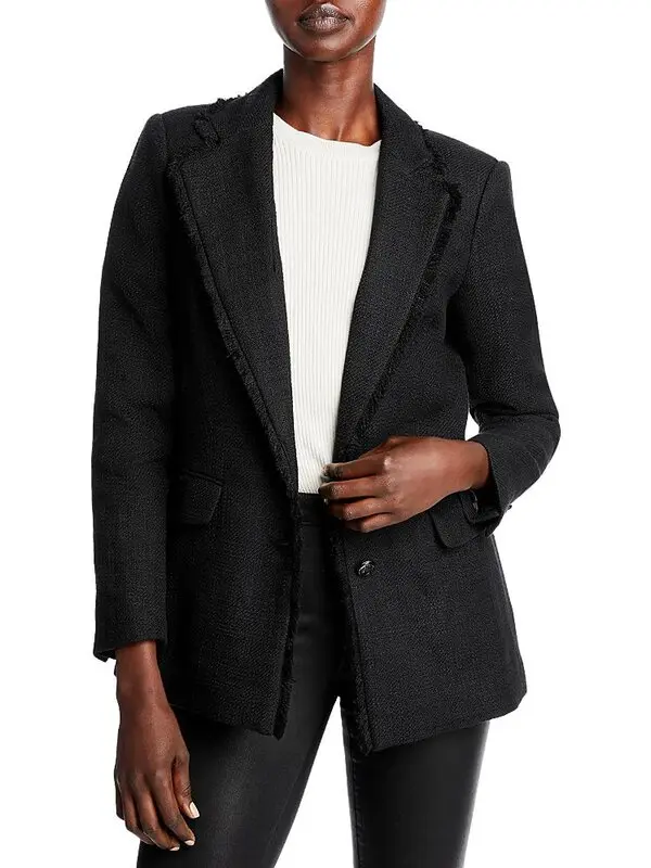 Karl Lagerfeld Paris Tweed Blazer - Black