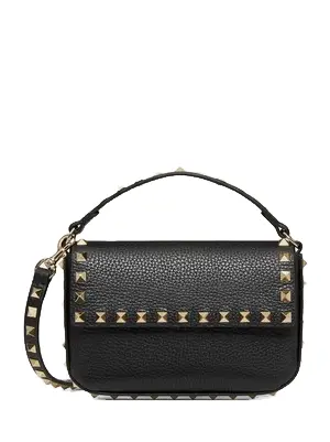 Valentino Garavani Rockstud Grainy Calfskin Pouch - Black