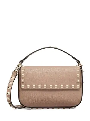 Valentino Garavani Rockstud Grainy Calfskin Pouch - Natural