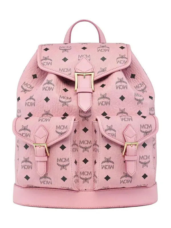 Mcm Visetos Drawstring Backpack - Soft Pink