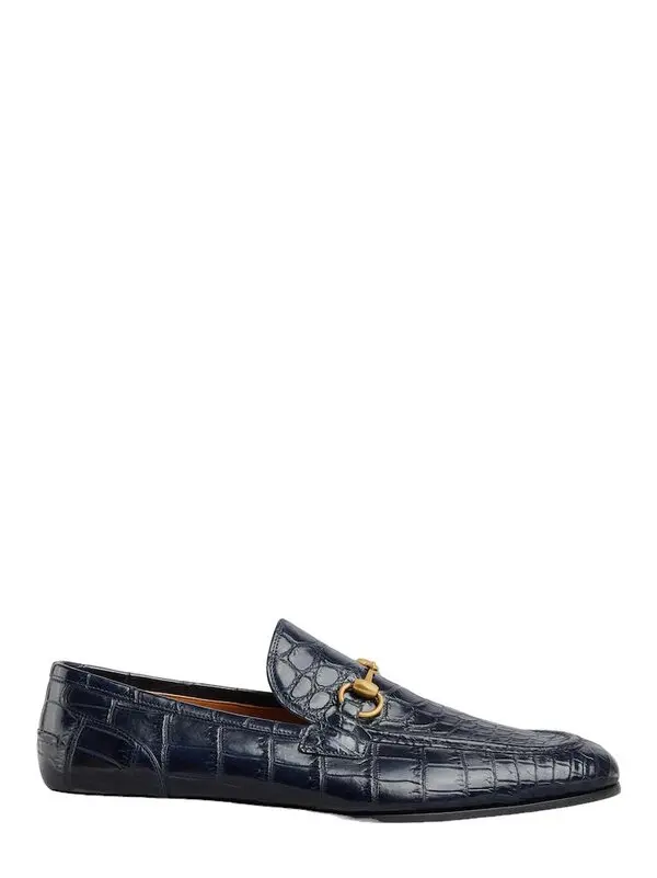 Gucci S Jordaan Crocodile Loafer - Blue