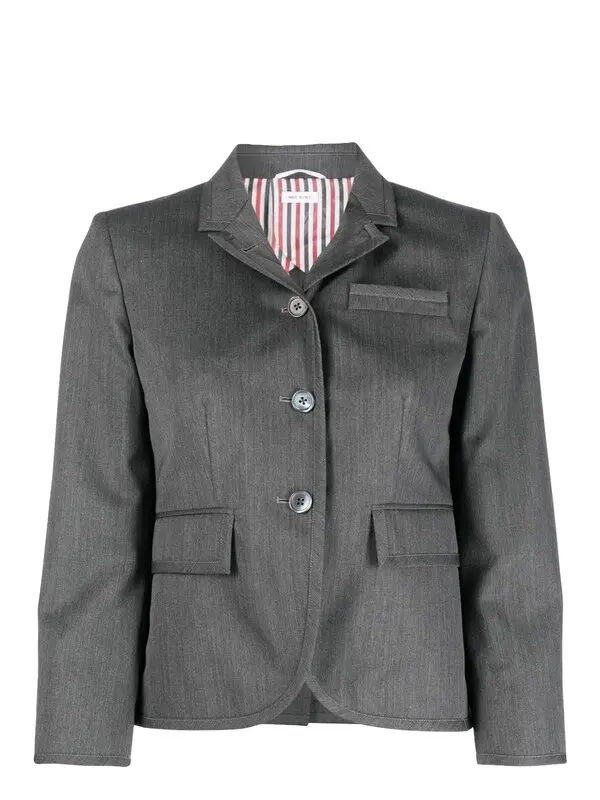 Thom Browne Single-breasted Wool Blazer - Grey