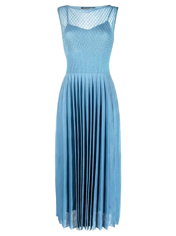 ANTONINO VALENTI Pleated Skirt Dress - Blue
