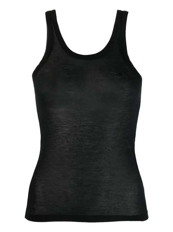 Coperni Semi-sheer Racerback Top - Black