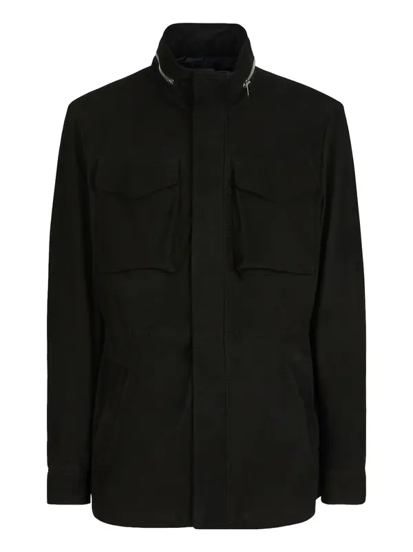 GIUSEPPE ZANOTTI Sylhas Suede Hooded Jacket - Black