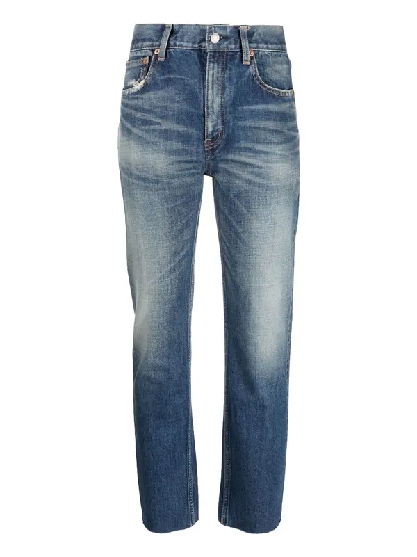 Saint Laurent High-rise Straight-leg Jeans - Blue