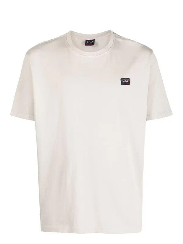 Paul & Shark Logo-patch Cotton T-shirt - Neutrals