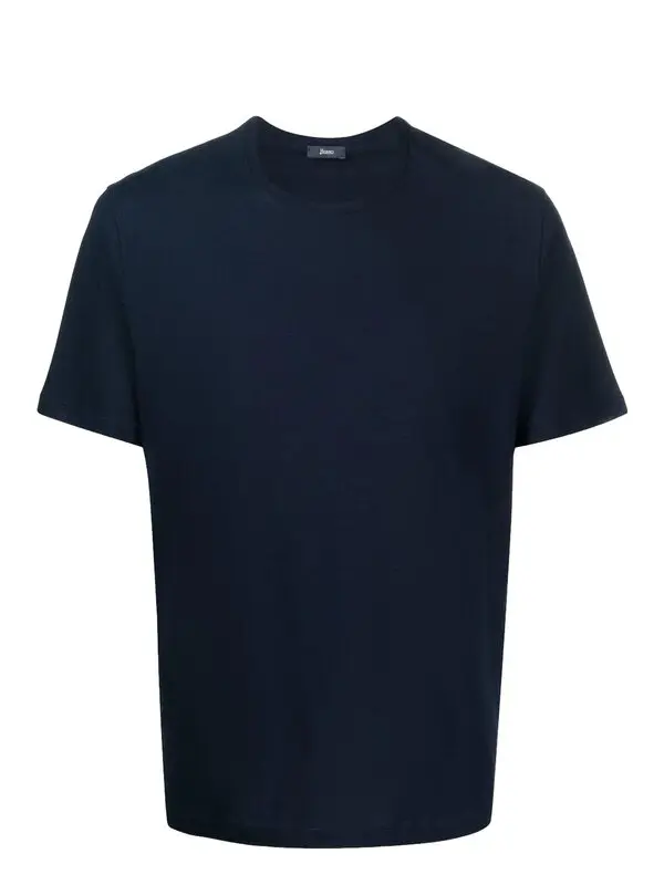 Herno Crew-neck Cotton T-shirt - Blue