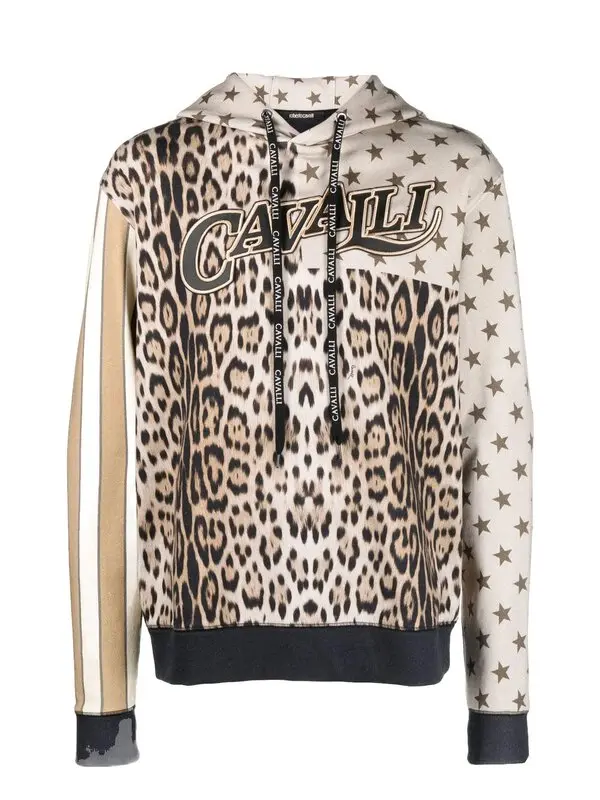 Roberto Cavalli Animal-print Hoodie - Neutrals