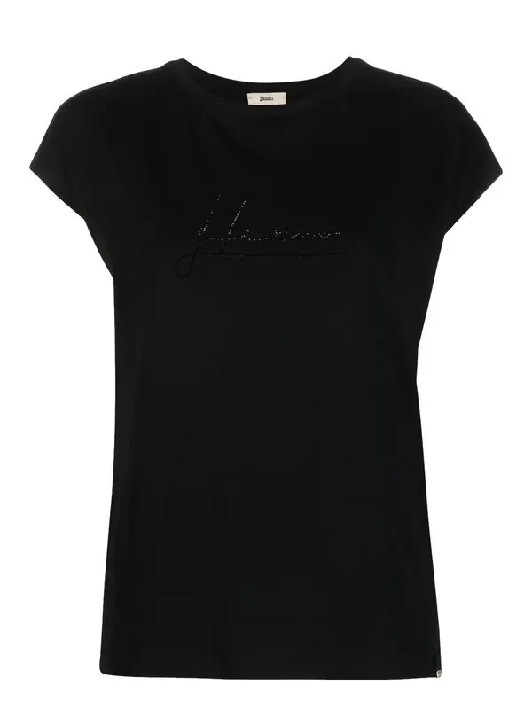 Herno Crystal-embellished Logo T-shirt - Black
