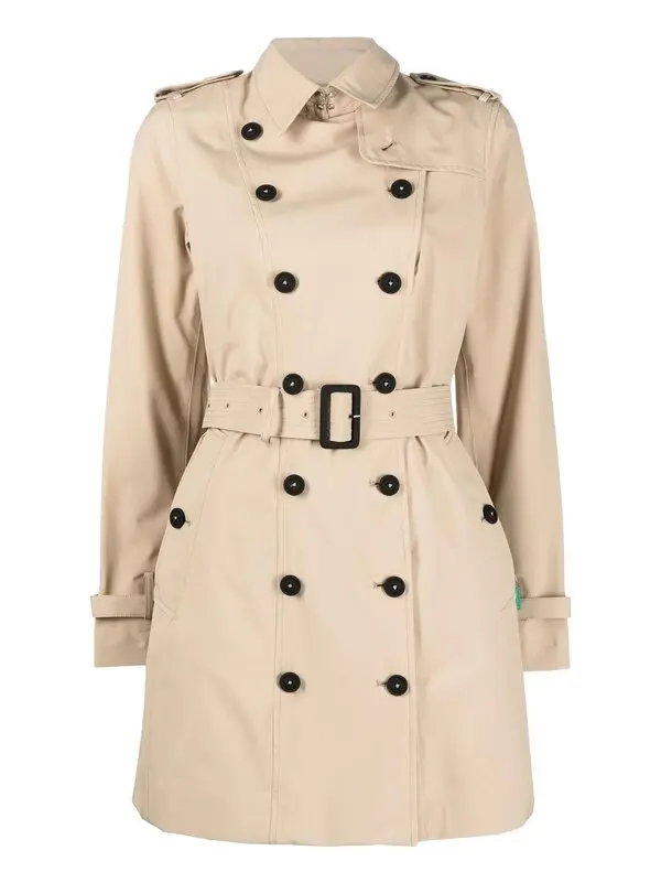 SAVE THE DUCK Lightweight Double-breasted Trench Coat - Brown