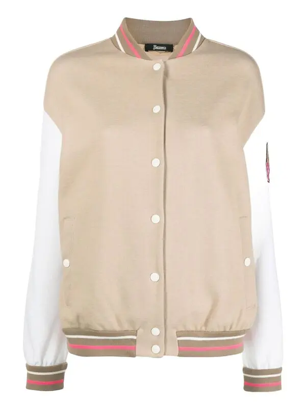 Herno Two-tone Tipped Bomber Jacket - Neutrals