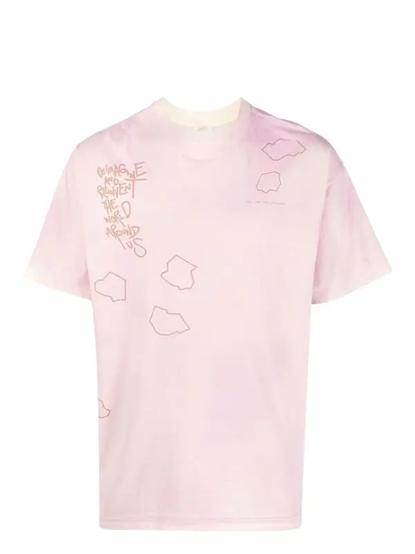 OBJECTS IV LIFE Graphic-print Distressed-effect T-shirt - Pink
