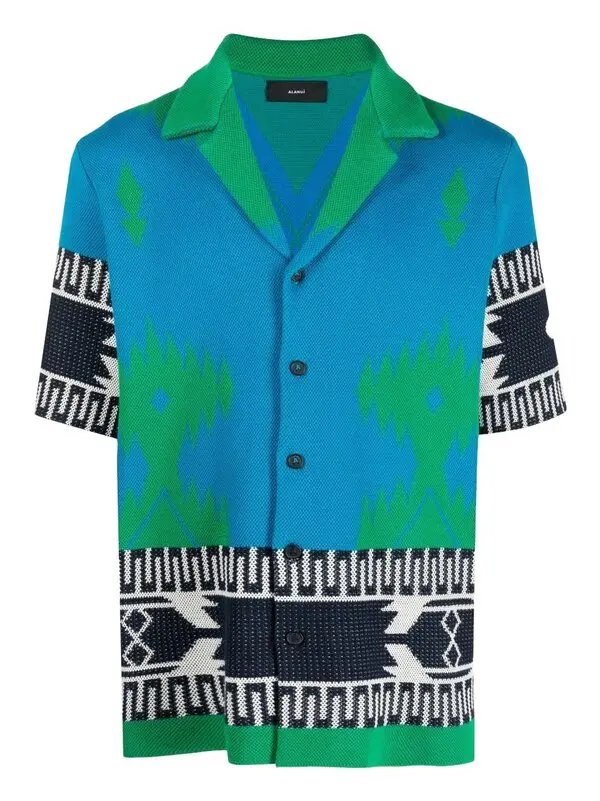 Alanui Patterned Intarsia-knit Shirt - Blue