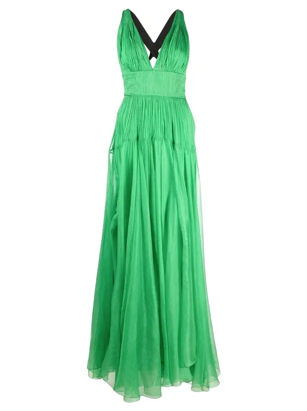 MARIA LUCIA HOHAN Ozana V-neck Gown - Green