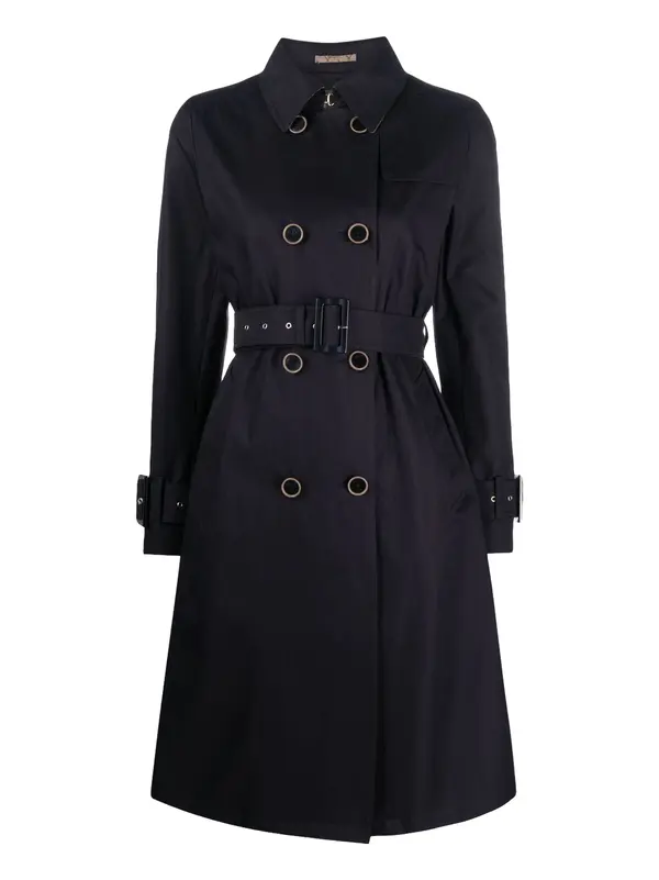 Herno Belted Double-breasted Trench Coat - Blue