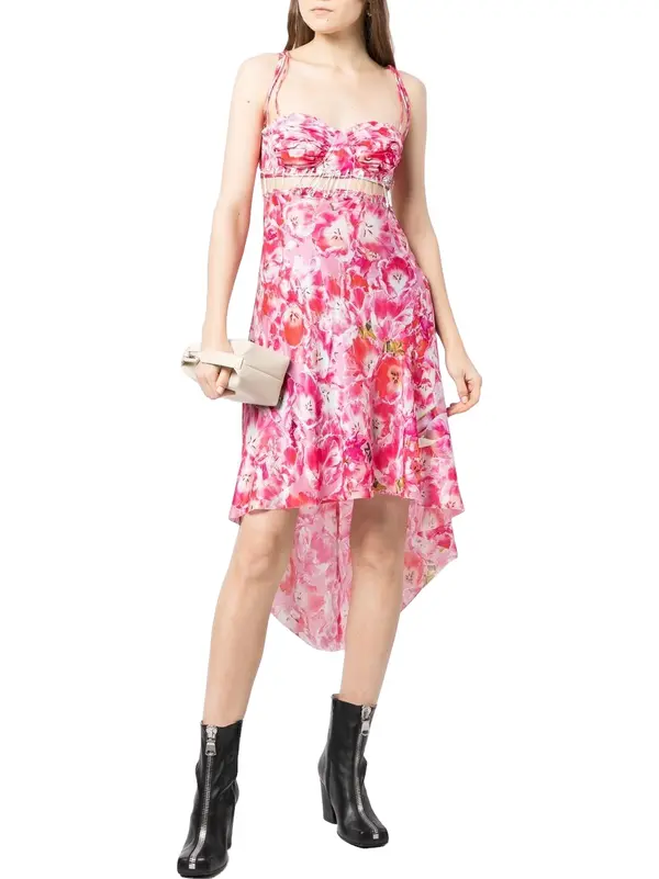 Natasha Zinko Floral-print Midi Dress - Pink