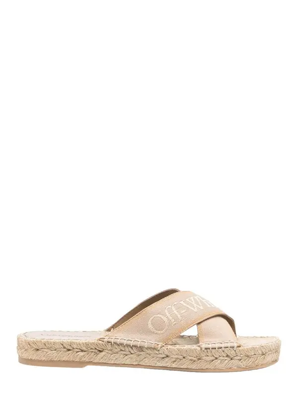 Off-White Bookish Criss-cross Espadrille - Neutrals