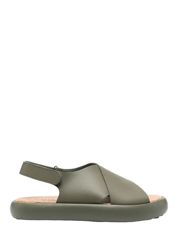 Camper Cross-strap Chunky Sole Sandals - Green
