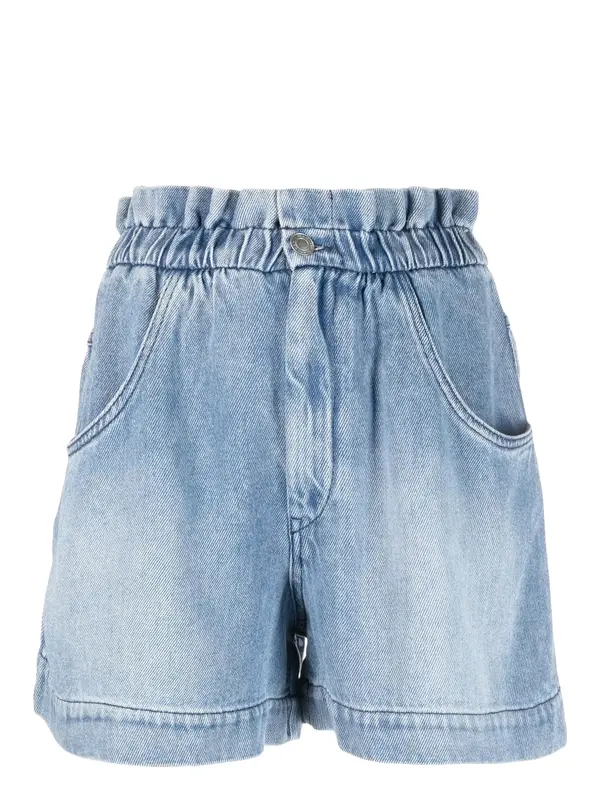 MARANT ETOILE Titea Paperbag Denim Shorts - Blue