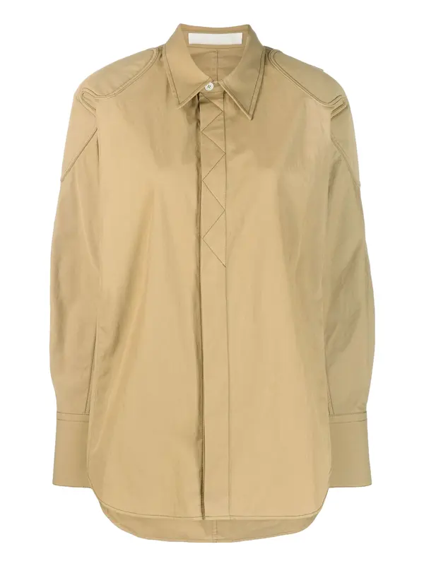 DION LEE Contrast Stitching Shirt Jacket - Neutrals