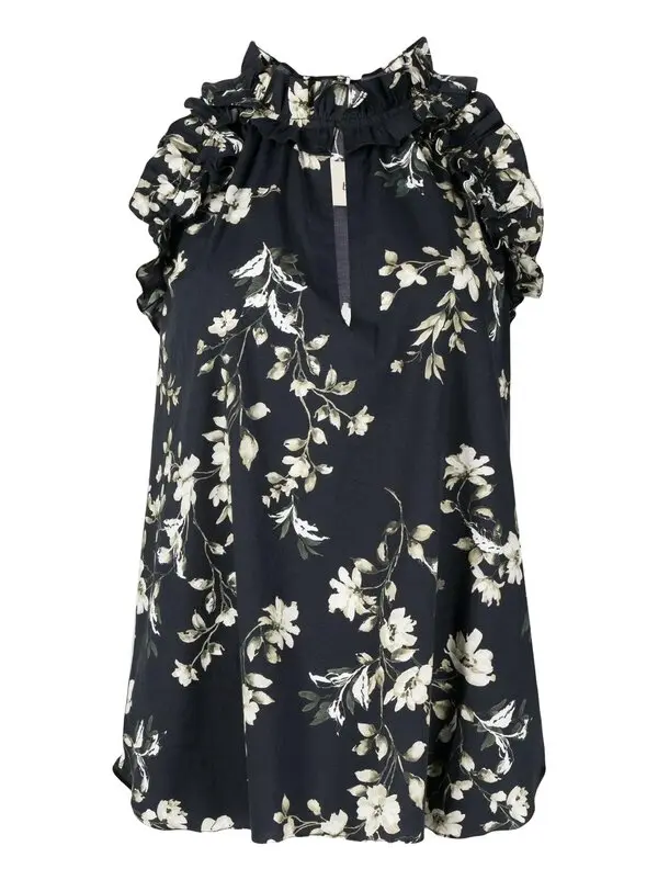 BAMBAH Josephine Floral-print Blouse - Black