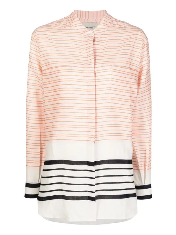 BAMBAH Aida Striped Linen Shirt - Orange