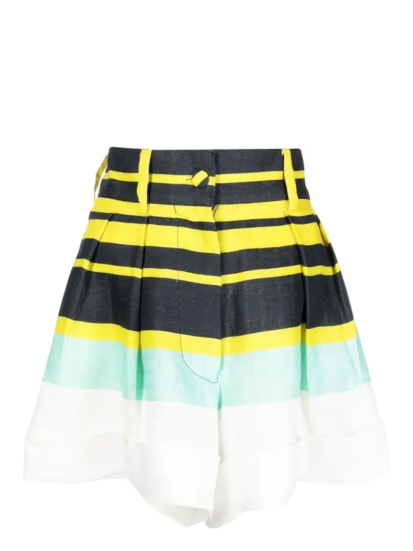 BAMBAH Striped High-waisted Shorts - Multicolour