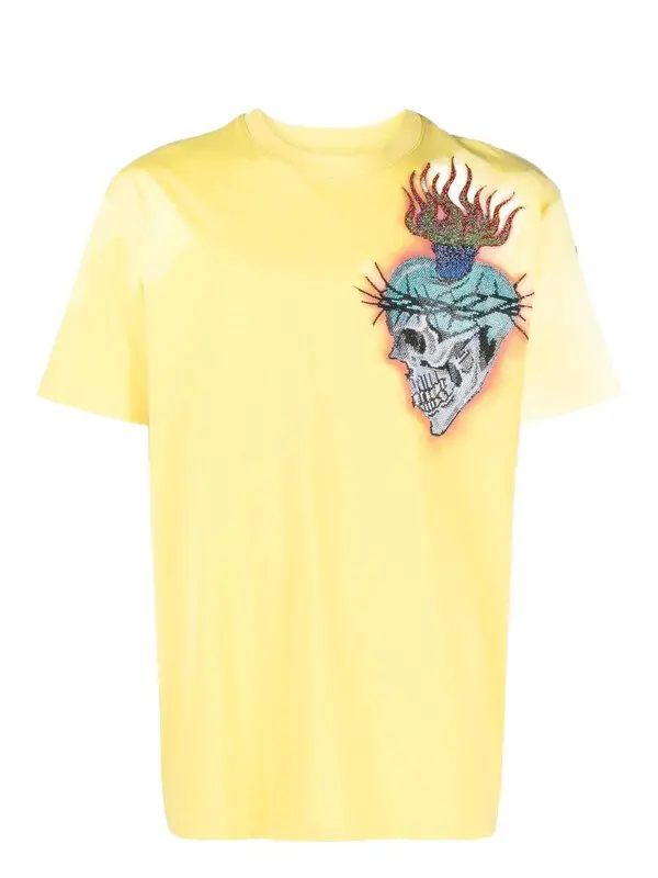Philipp Plein Tattoo-print Detail T-shirt - Yellow