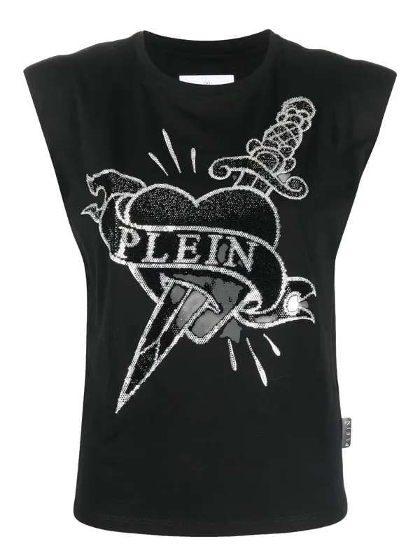 Philipp Plein Crystal-embellished Tank Top - Black
