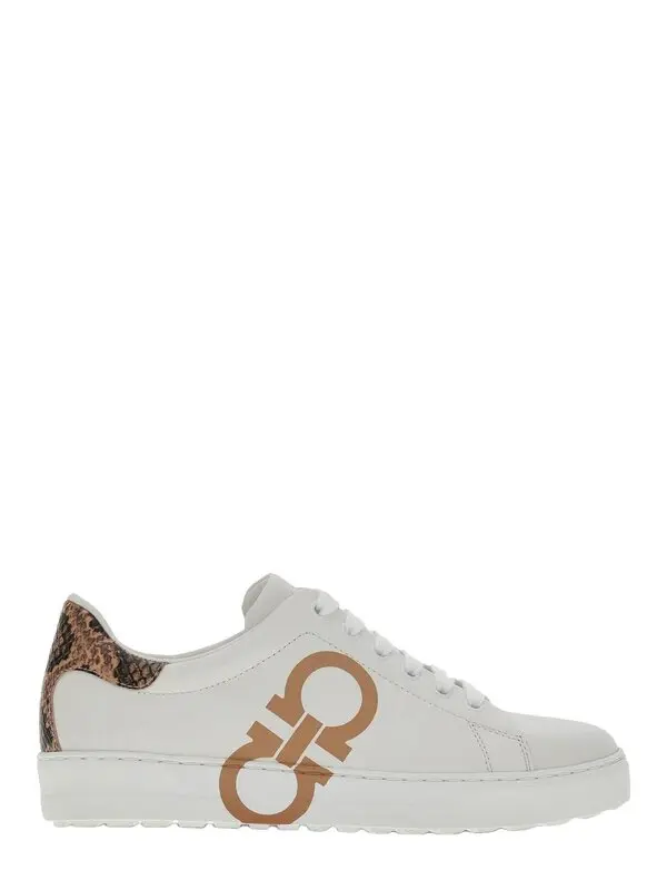 FERRAGAMO Gancini Low-top Sneakers - White