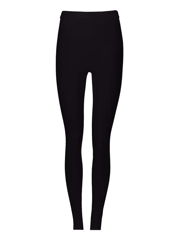 FERRAGAMO Logo-plaque Stretch-fit Leggings - Black