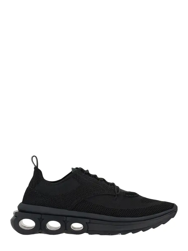 FERRAGAMO Gancini Plaque Low-top Sneakers - Black